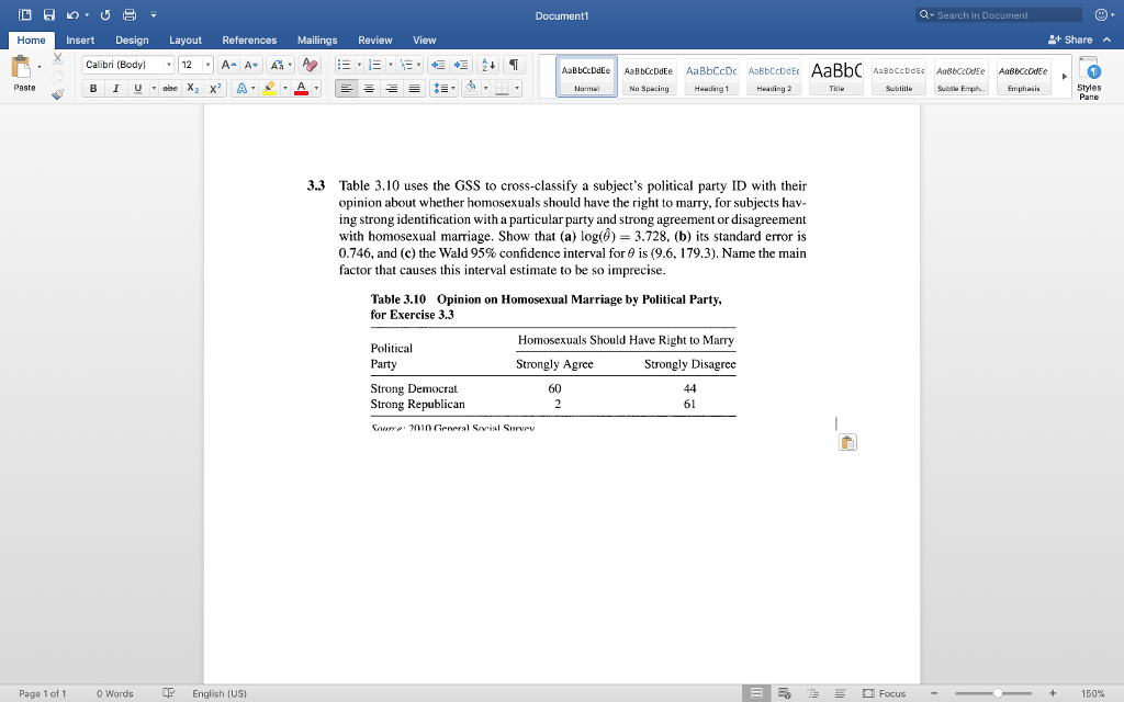 Solved Search in Document Home Insert Design Layout | Chegg.com