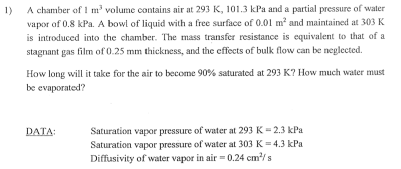 A chamber of 1m3 volume contains air at 293K, | Chegg.com