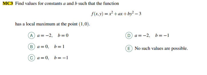 Solved Find values for constants a and b such that the | Chegg.com