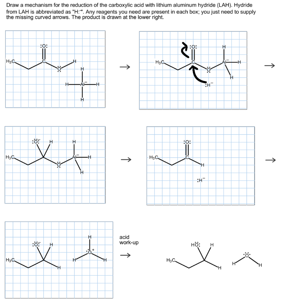Solved Draw a mechanism for the reduction of the carboxylic | Chegg.com