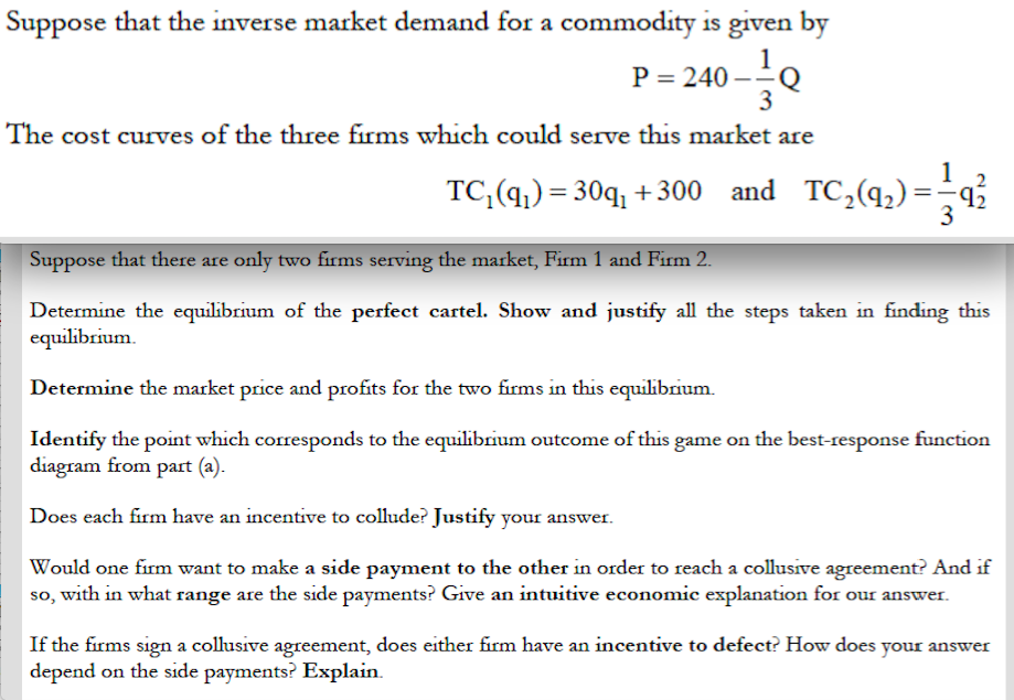 Solved Suppose That The Inverse Market Demand For A