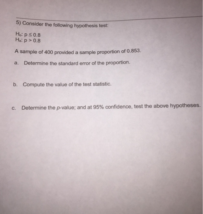Solved Consider The Following Hypothesis Test H 0 P