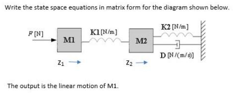 Solved Write the state space equations in matrix form for | Chegg.com