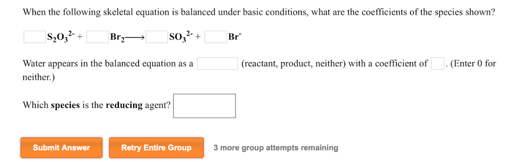 Solved When the following skeletal equation is balanced | Chegg.com