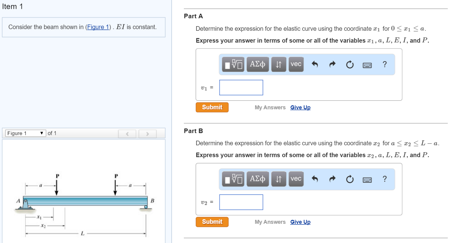 Solved Item 1 Part A Consider the beam shown in (Figure 1). | Chegg.com