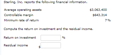 Solved Sterling, Inc. reports the following financial | Chegg.com