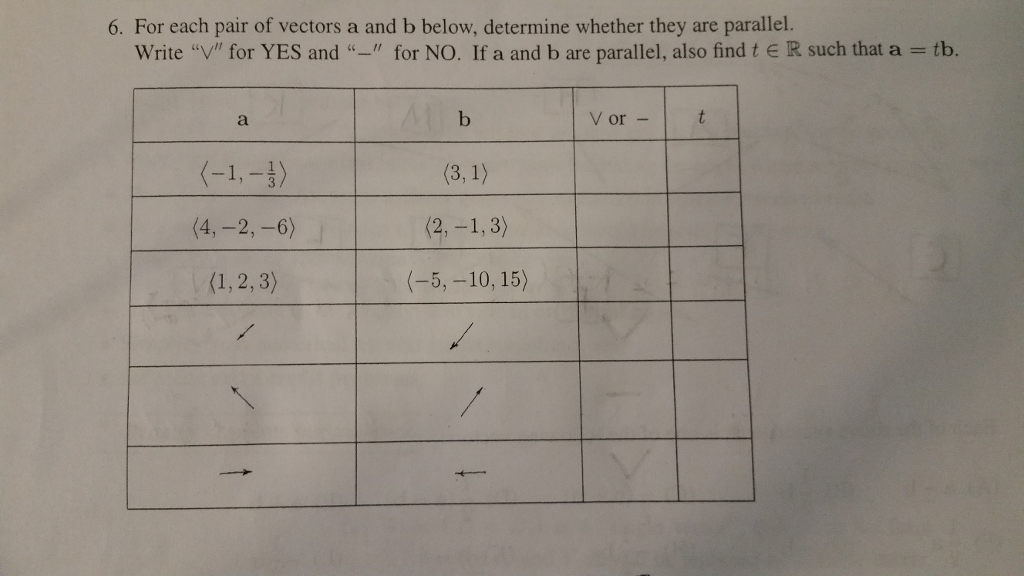 Solved For Each Pair Of Vectors A And B Below Determine