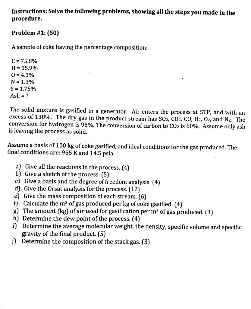 Instructions: Solve the following problems, showing | Chegg.com