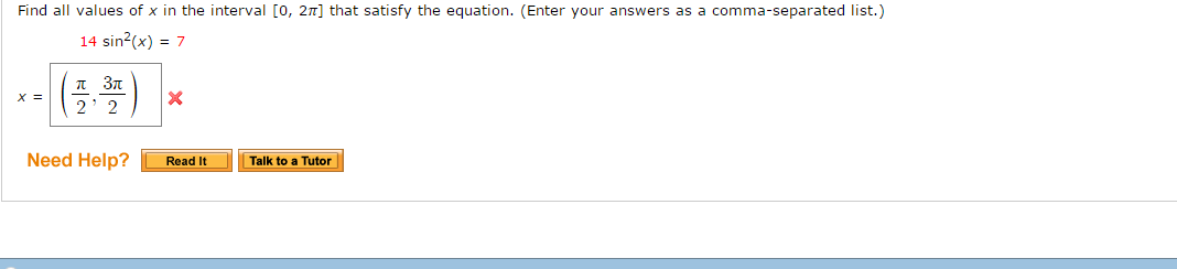 Solved Find all values of x in the interval [0, 2pi] that | Chegg.com