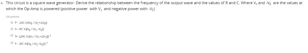 Solved 4] This circuit is a square wave generator. Derive | Chegg.com