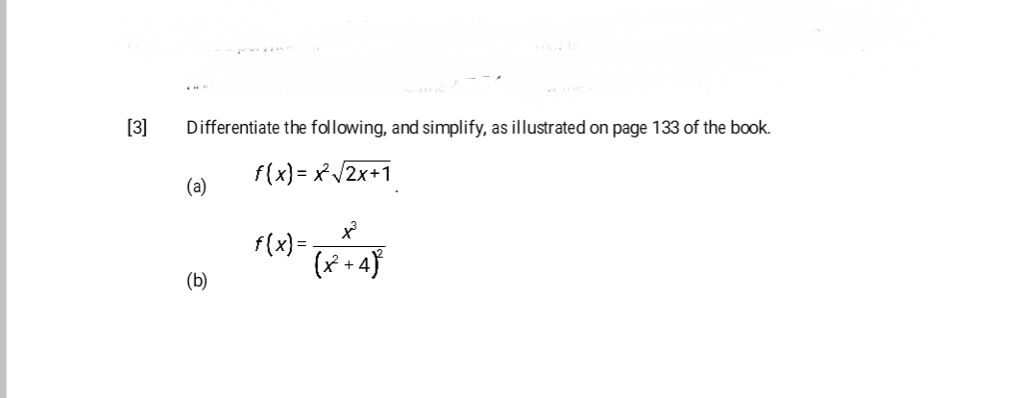 Solved [3 Differentiate the following, and simplify, as | Chegg.com