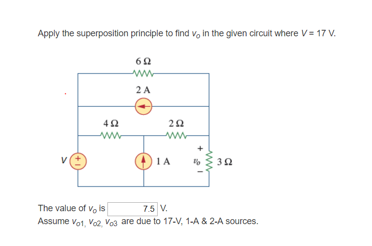 Solved Apply the superposition principle to find Vo in the | Chegg.com