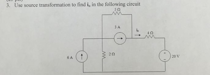 Solved 3. Use source transformation to find io in the | Chegg.com