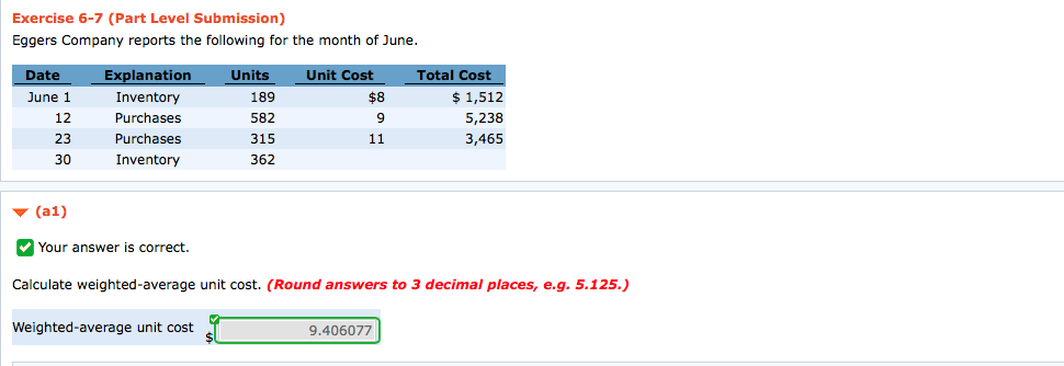 Solved Exercise 6-7 (Part Level Submission) Eggers Company | Chegg.com