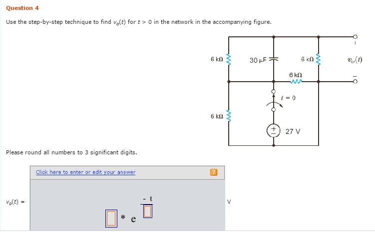 Solved Use the step-by-step technique to find V_o(t) for t > | Chegg.com
