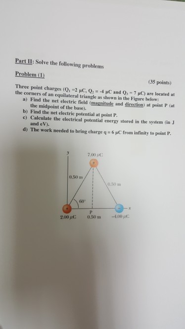 Solved Part II: Solve the following problems Problem (1 | Chegg.com