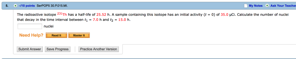 Solved The radioactive isotope 231_Th has a half-life of | Chegg.com
