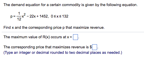Solved The demand equation for a certain commodity is given | Chegg.com