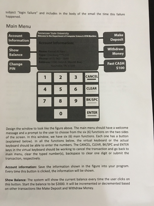 Solved Develop windows application for the ATM below. | Chegg.com