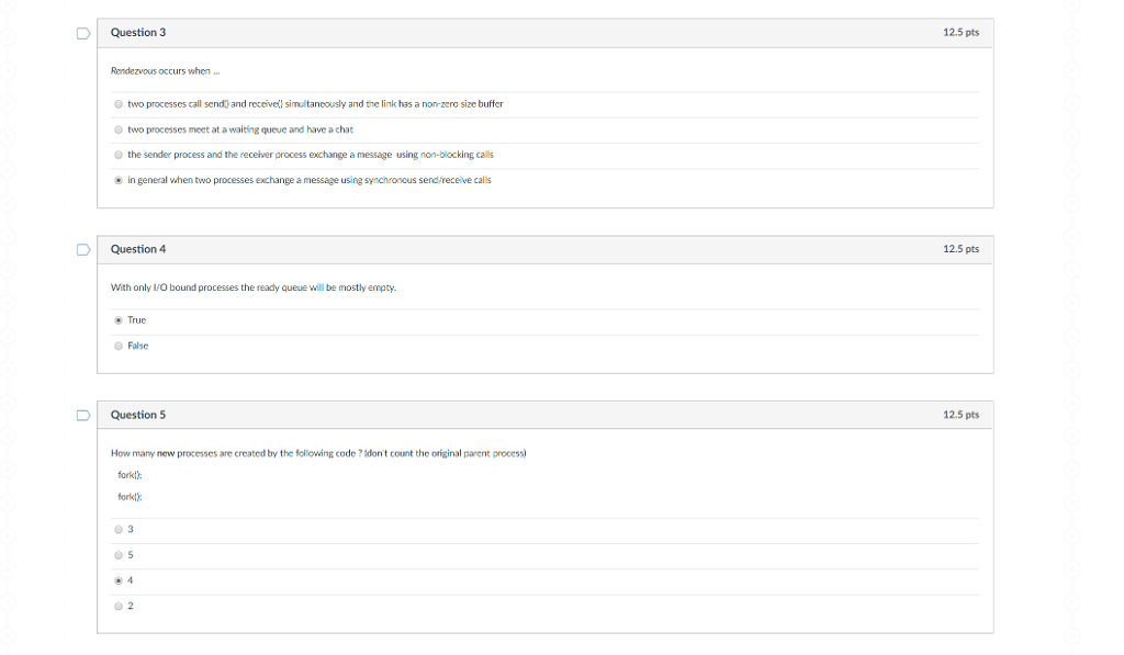 Solved D Question 1 12.5 pts During a he kernel saves the | Chegg.com