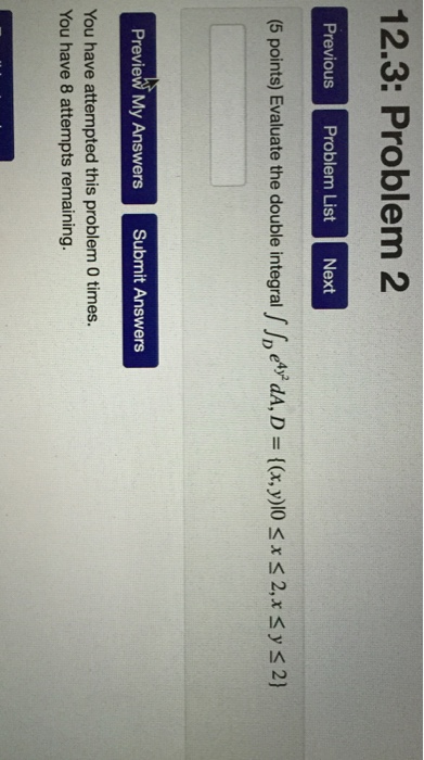 Solved 12.3: Problem 2 Previous Problerm List Next (5 | Chegg.com