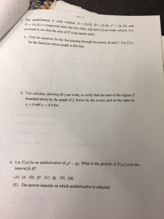 Solved The quadrilateral T with vertices A = (0, 0), B = (0, | Chegg.com