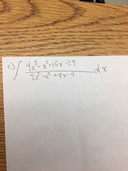Solved Solve using integrals partial fractions Integral 4x^3 | Chegg.com