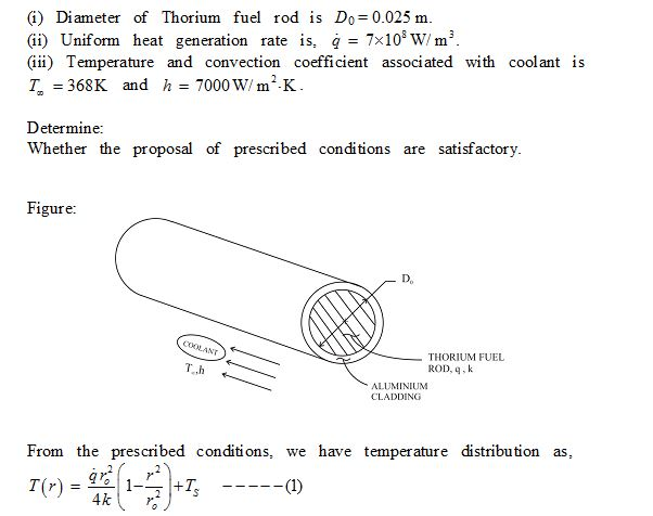 (Solved) - The cross section of a long cylindrical fuel element in a ...