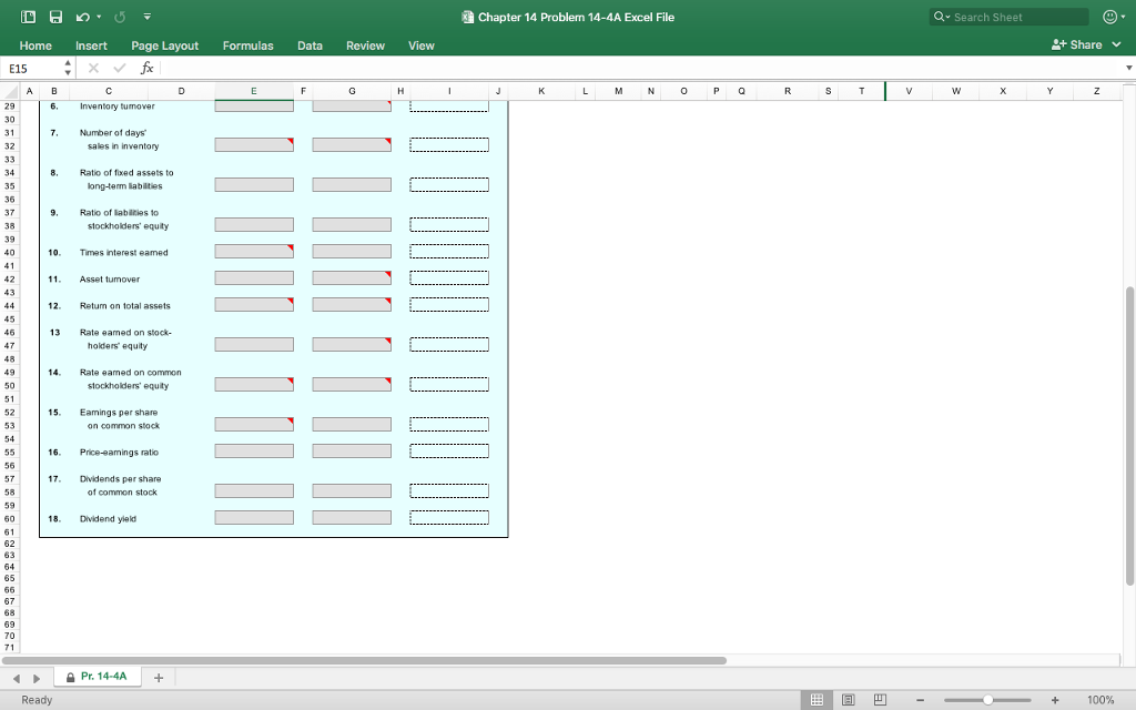 Solved Chapter 14 Problem 14-4A Excel File Q Search Sheet | Chegg.com Solved Chapter 14 Problem 14-4A Excel File Q Search Sheet | Chegg.com