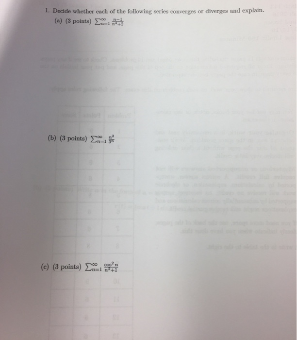 Solved Decide whether each of the following series converges | Chegg.com