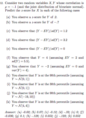 Solved 12. Consider two random variables X, Y whose | Chegg.com