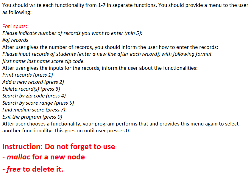 Solved Write a menu based program to maintain student | Chegg.com Solved Write a menu based program to maintain student | Chegg.com