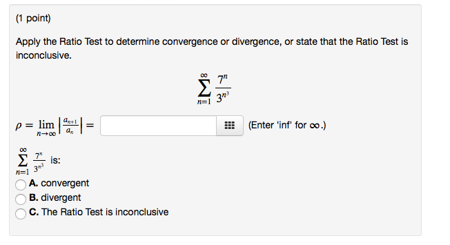 Solved Calculus Ratio Test. Please help! If you are able to | Chegg.com