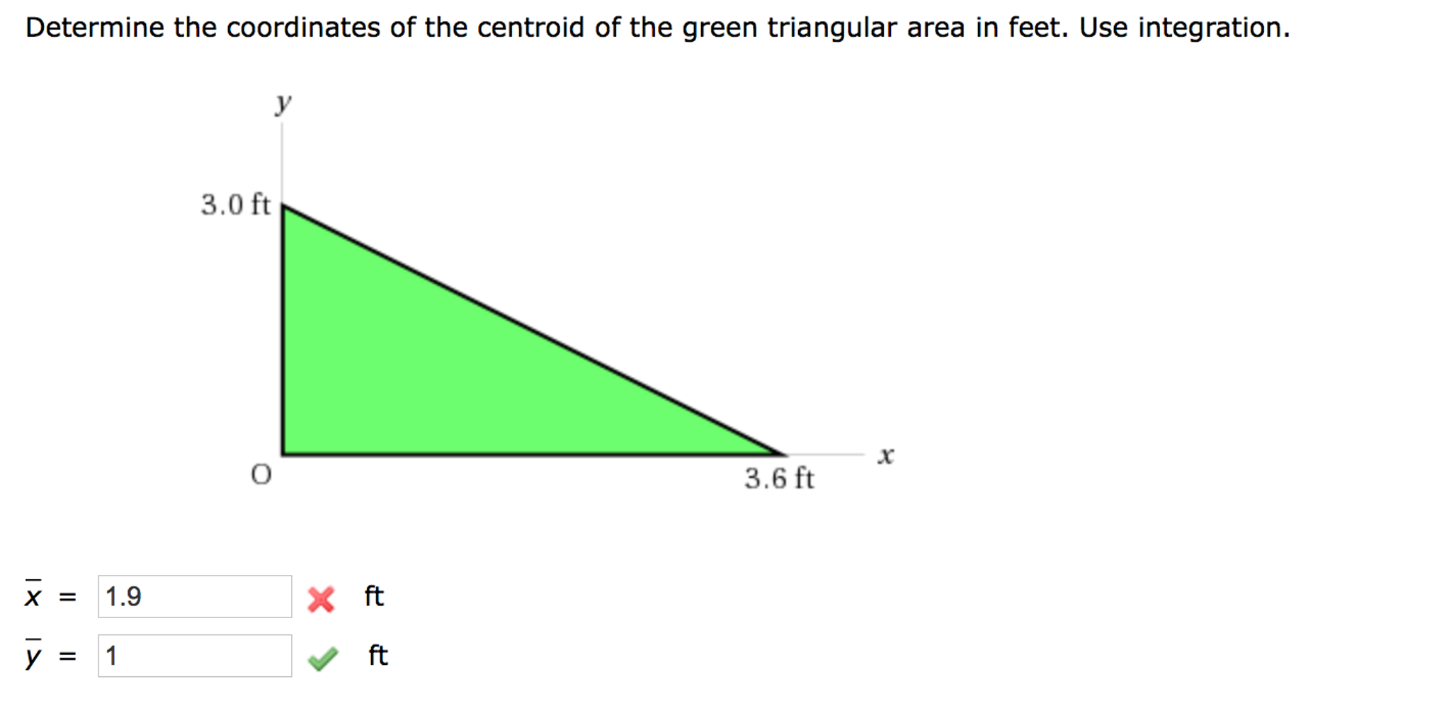 Solved Determine the coordinates of the centroid of the | Chegg.com