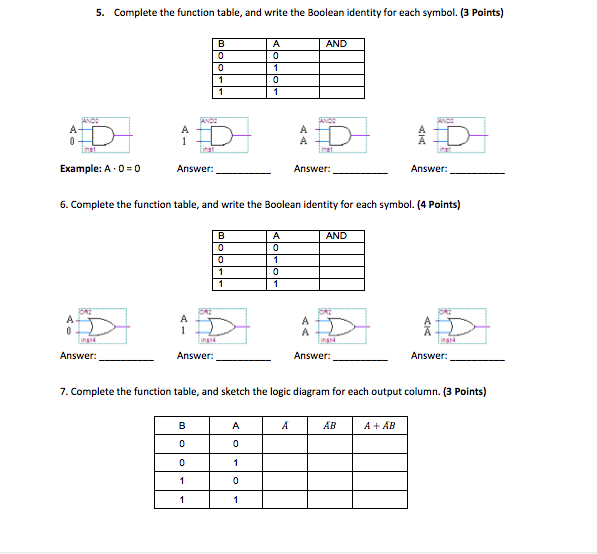 Solved 5. Complete the function table, and write the Boolean | Chegg.com