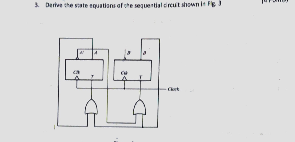 Solved Derive the state equations of the sequential circuit | Chegg.com