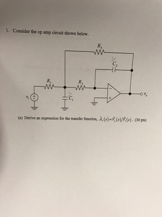 Solved 1. Consider the op amp circuit shown below. (a) | Chegg.com
