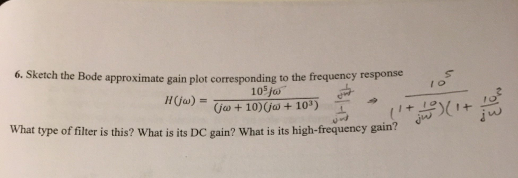 Solved Sketch the Bode approximate gain plot corresponding | Chegg.com