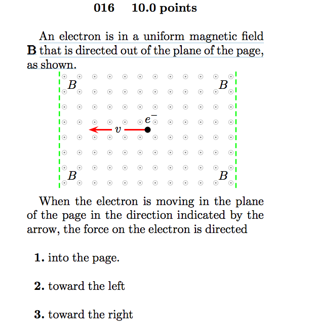 Solved When the electron is moving in the plane of the page | Chegg.com