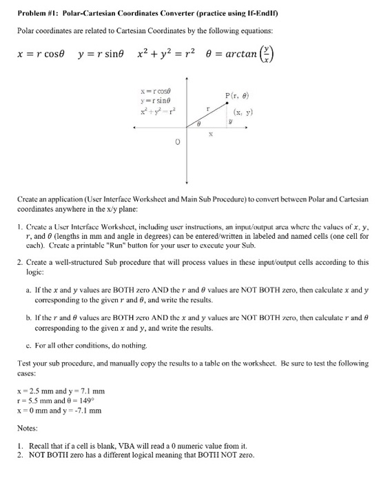 Solved Polar-Cartesian Coordinates Converter (practice using | Chegg.com