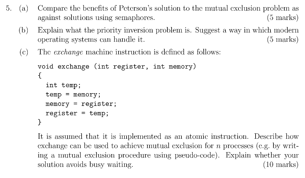 Solved Compare the benefits of Peterson's solution to the | Chegg.com