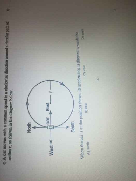 Solved A car moves with a constant speed in a clockwise | Chegg.com