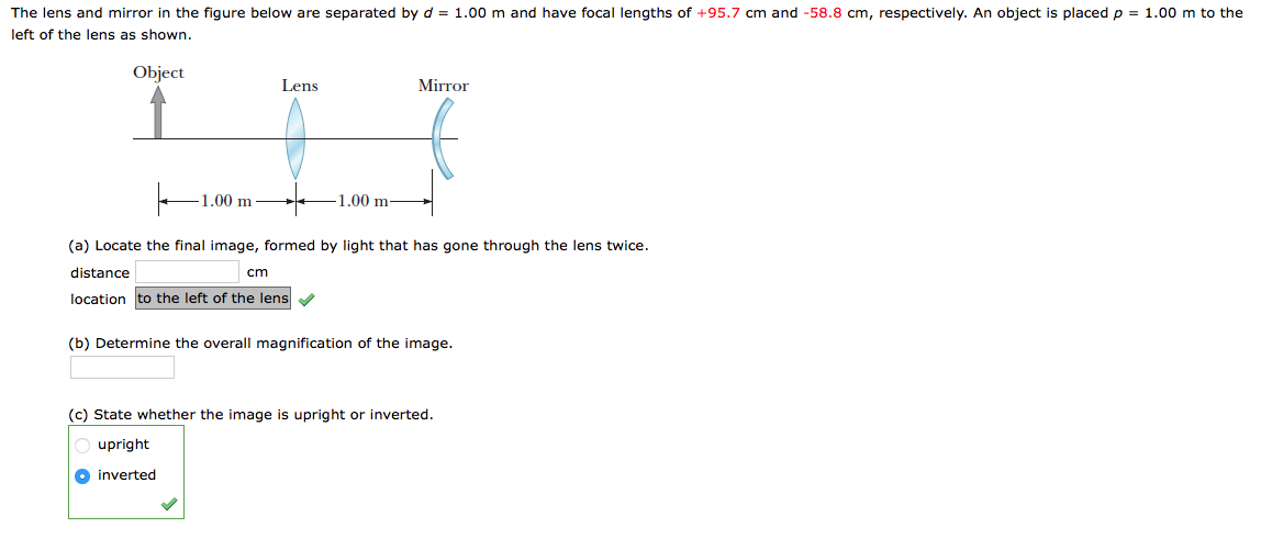 Solved The lens and mirror in the figure below are | Chegg.com
