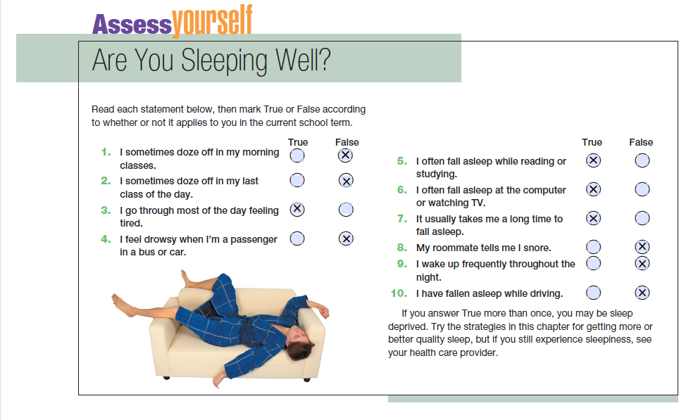 Solved Assess/ourselt Are You Sleeping Well? Read each | Chegg.com