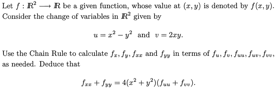 Solved Let f: R^2 rightarrow R be a given function, whose | Chegg.com