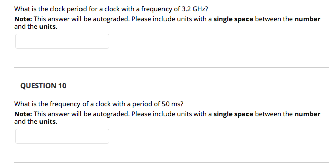 Solved What is the clock period for a clock with a frequency | Chegg.com