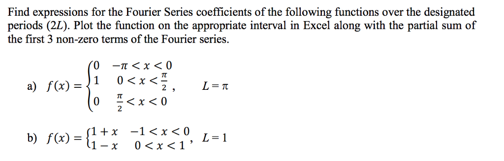 Solved Find expressions for the Fourier Series coefficients | Chegg.com