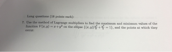 Solved Use the method of Lagrange multipliers to find the | Chegg.com