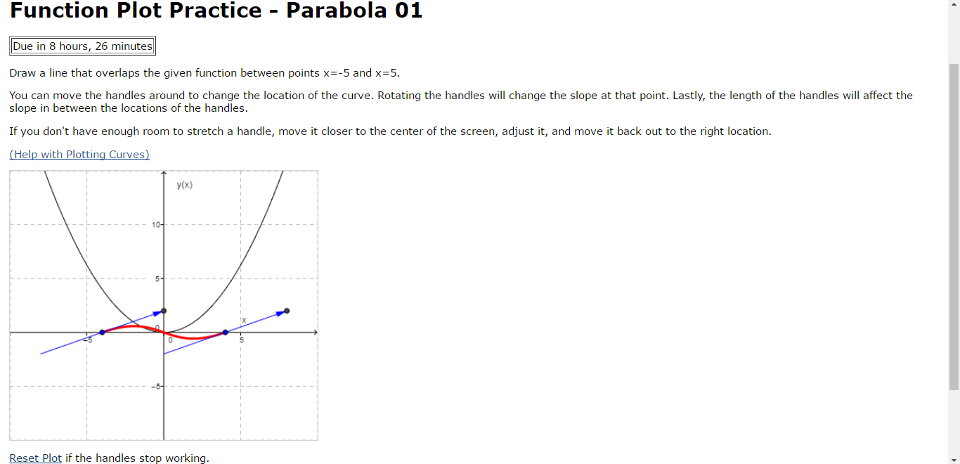 Solved Draw a line that overlaps the given function between | Chegg.com