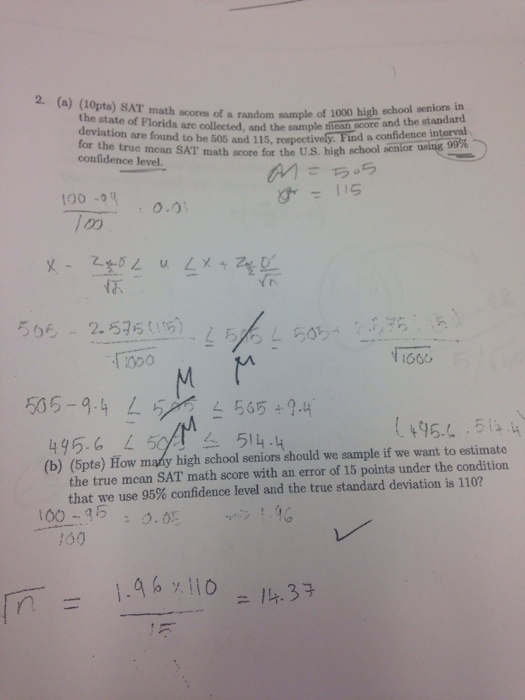 Solved (a) SAT math scores of a random sample of 1000 high | Chegg.com